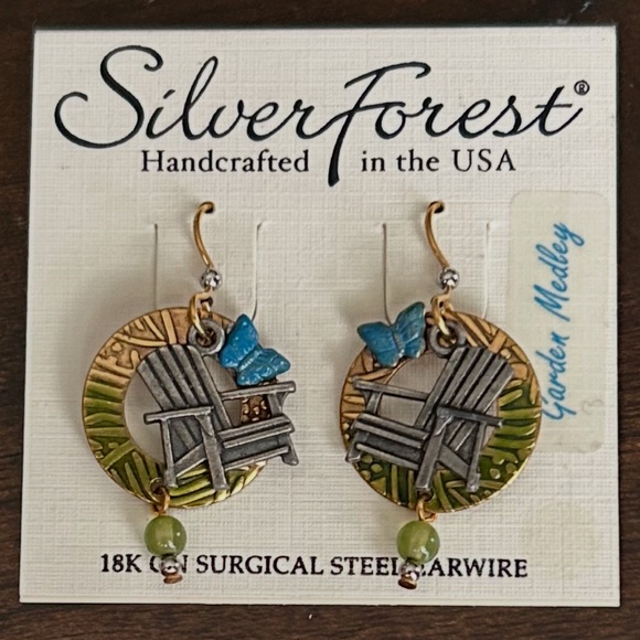 Silver Forest | Jewelry | Silver Forest Gold And Green Earrings ...
